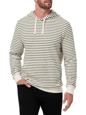 Travis Mathew Stripe Cotton Blend Hoodie - Dark Olive