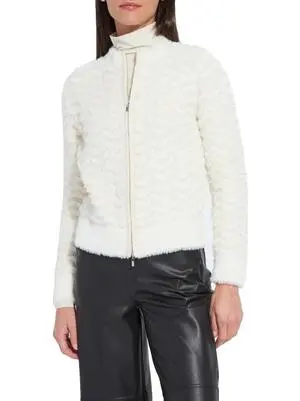 Lyssé Ivanna Faux Fur Bomber Jacket - Snow White