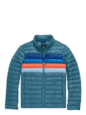 PRIMARY Stripe Puffer Jacket - Slate Blue Placed Stripe