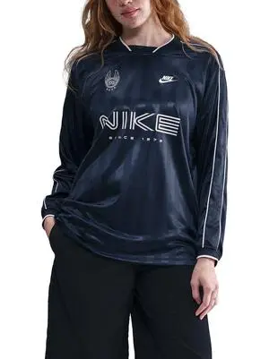 Nike Dri-fit Oversize Printed Top - Midnight Navy/red