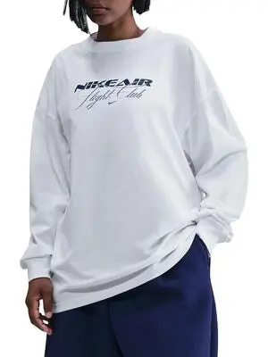 Nike Air Flight Club Oversize Long-sleeve Graphic T-shirt - White