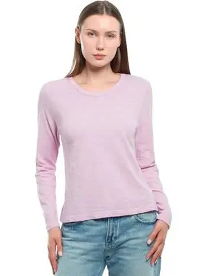 WILT CLOTHING Baby Fit Long Sleeve Shrunken Crew Top - Mauve Mist
