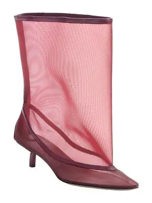 Jacquemus Les Bottes Tourni Short Mesh Bootie Pump - Burgundy
