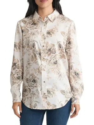 Jones New York Floral Button-up Shirt - Jones White Multi
