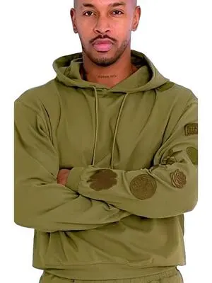DAI MODA Patches Hoodie - Army Green