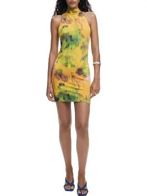 DESIGUAL Printed Sleeveless Body-Con Minidress