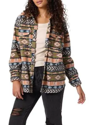 O'Neill Zuma Print Superfleece Shirt Jacket - Martini Olive
