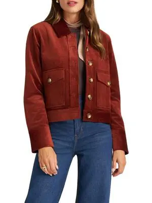 Matty M. Jeri Cotton Blend Corduroy Jacket - Brick