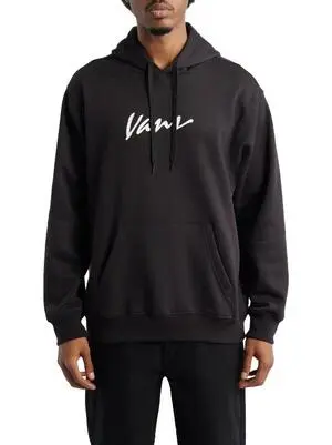VANS Scripted Logo Fleece Pullover Hoodie Black