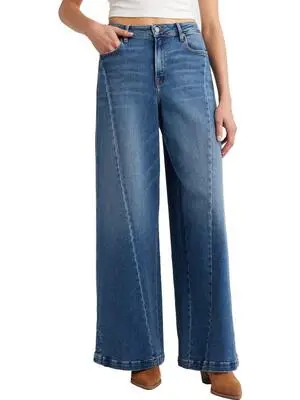 HIDDEN JEANS Twist Seam High-Rise Wide Leg Jeans