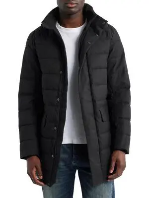 SAVE THE DUCK Gordon Puffer Jacket With Stowaway Hood - Black Melange