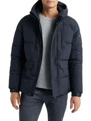 SAVE THE DUCK Alter Waterproof Hooded Puffer Jacket - Blue Black