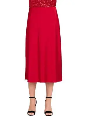 TAHARI ASL Satin Maxi Skirt - Claret