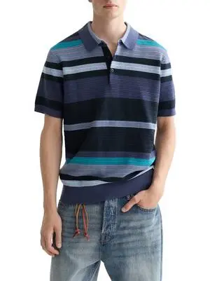 Scotch & Soda Stripe Textured Polo - Oceana Stripes