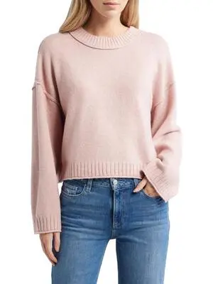 CITY BLUES Relaxed Crop Sweater Blush