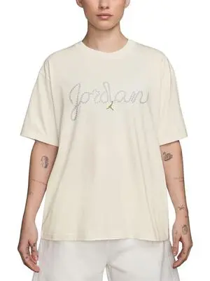 JORDAN Logo Cotton Graphic T-shirt - Sail/white