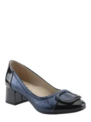 SPRING STEP SHOES Two-tone Cap Toe Pumps - Navy Metallic