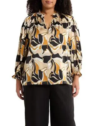 SUGARLIPS Groover Split Neck Satin Top