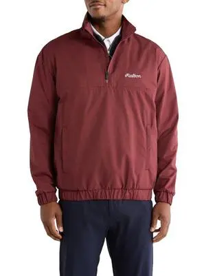 MALBON Quarter Zip Pullover - Red Mahogany