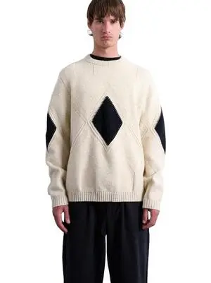 Topman Oversized Diamond Sweater - Ecru