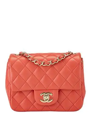 Chanel Lambskin Square Flap - Orange