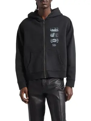 MIDNIGHT RODEO Auto Zip Hoodie - Distressed Black