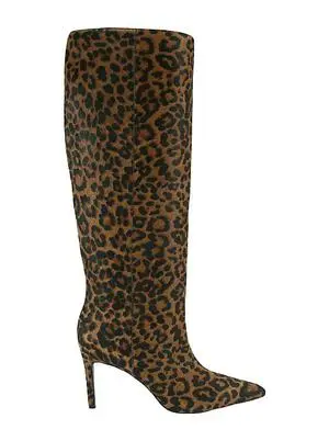 Carvela Pisa Leopard Print Leather Knee-high Boots - Blk/brown
