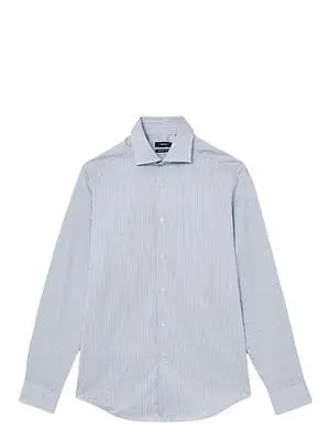 REISS Remote Slim-fit Cotton-sateen Shirt - Blue Stripe