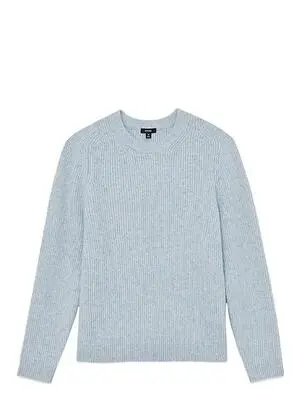 REISS Crewneck Brushed-knit Jumper - Soft Blue