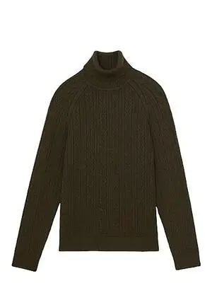 REISS Dartford Roll-neck Stretch-knit Jumper - Dark Olive Green