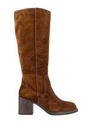 VAGABOND SHOEMAKERS Meryl Suede Heeled Knee-high Boots - Cocoa Suede