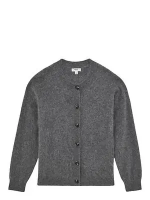 REISS Button-up Cashmere Cardigan - Grey