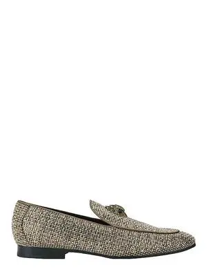 Kurt Geiger Herringbone Woven Loafers - Gold