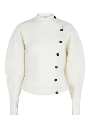 FERRAGAMO Asymmetrical Buttoned Cardigan - White
