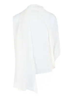 FERRAGAMO Asymmetrical Shawl Blouse - White