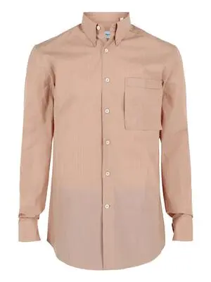 FERRAGAMO Striped Button-up Shirt - Tan