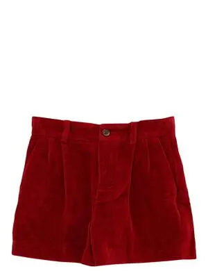 Gucci Pleated Velvet Shorts - Red