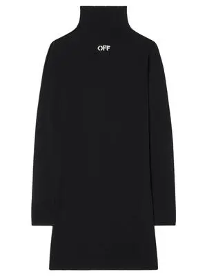 Off-White Off Stamp Slick Mini Dress - Black