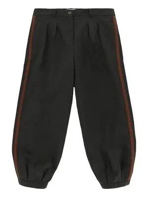 Gucci Embroidered Wool Trousers - Grey