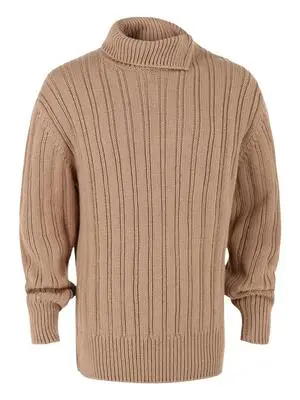FERRAGAMO Gancini Turtleneck Sweater - Brown