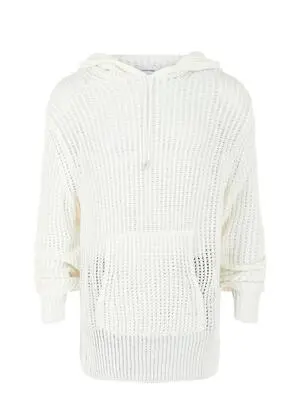 FERRAGAMO Crochet Hoodie - White