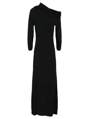 FERRAGAMO Long-sleeve Off-the-shoulder Gown - Black