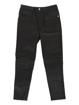 Gucci Leather Slim Leg Trousers - Black