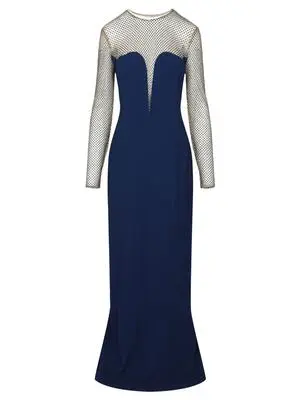 Stella McCartney Myah Embellished Long-sleeve Gown - Blue