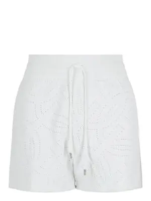 FERRAGAMO Gancini Pattern Drawstring Shorts - White
