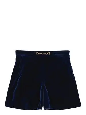 Gucci Horsebit Velvet Shorts - Blue