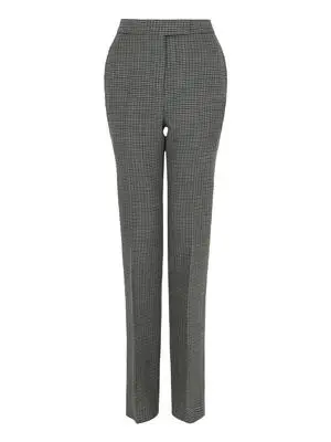 FERRAGAMO Wool Houndstooth Trousers - Grey