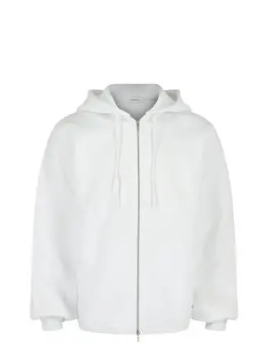 FERRAGAMO Heavyweight Fleece Zip Up Hoodie - White