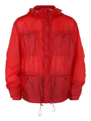 FERRAGAMO Hooded Windbreaker Jacket - Red