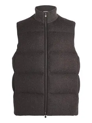 Agnona Wool-cashmere Blend Gilet - Brown